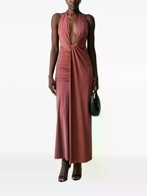 Bardot Ines Ruched Halterneck Maxi Dress - Pink