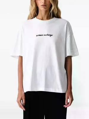 Armani Exchange Logo-embroidered T-shirt - White