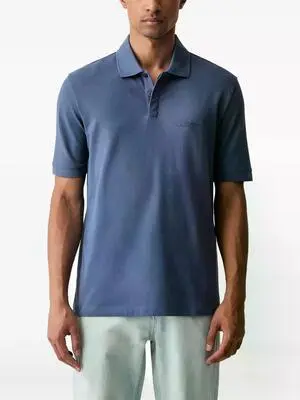 Armani Exchange Logo-embroidered Piqué Polo Shirt - Blue