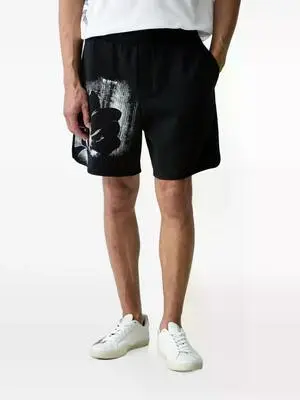 Armani Exchange Floral-print Shorts - Black