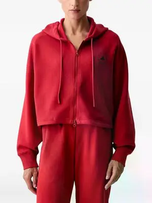 Adidas By Stella McCartney Logo-print Cropped Hoodie - Red