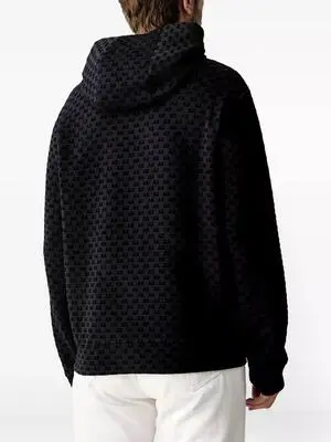 Armani Exchange Monogram-pattern Drawstring Hoodie