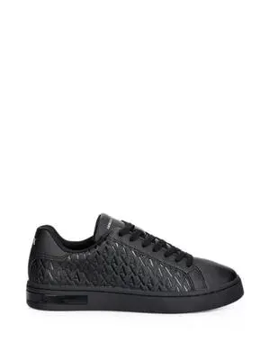Armani Exchange Logo-embossed Lace-up Sneakers - Black