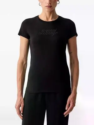 Armani Exchange Rhinestone-logo T-shirt - Black