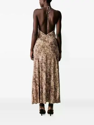 Bardot Llizbeth Leopard-print Halterneck Maxi Dress