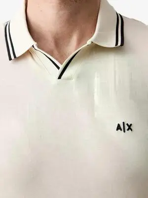 Armani Exchange Logo-embroidered Tipped T-shirt