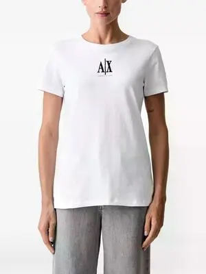 Armani Exchange Logo-embroidered T-shirt - White