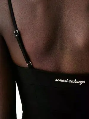 Armani Exchange Sweetheart-neck Pleated Mini Dress