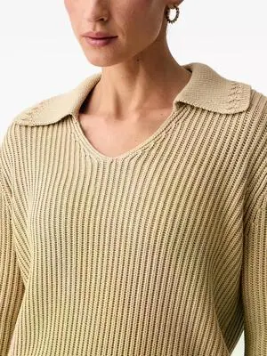 Armani Exchange Ribbed-knit Spread-collar Sweater