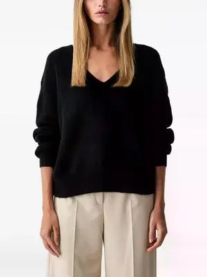 American Vintage Damsville V-neck Knitted Sweater - Black