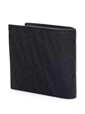 Armani Exchange Monogram-pattern Bifold Wallet - Black