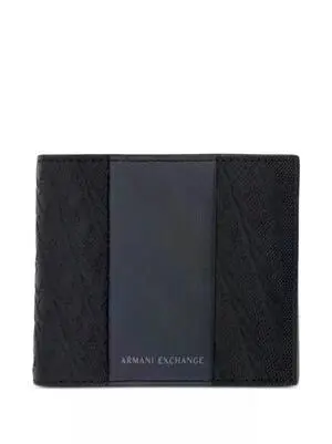 Armani Exchange Monogram-pattern Bifold Wallet - Black
