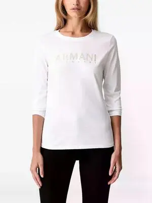 Armani Exchange Logo-print Long-sleeved T-shirt - White