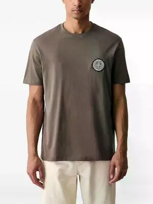 Armani Exchange Logo-patch T-shirt - Brown