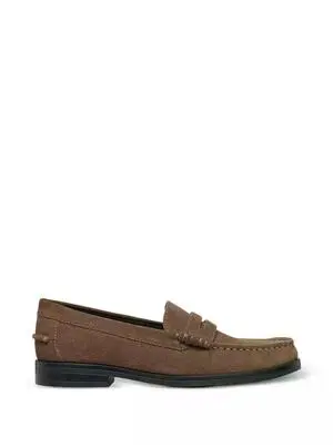 Geox Noemen Suede Penny Loafers - Brown