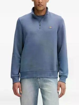 Dickies Oakport Quarter-zip Logo-patch Sweatshirt - Blue