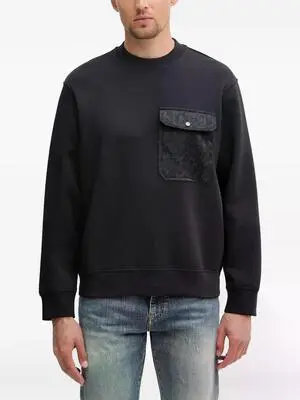Armani Exchange Logo-pattern Pocket Sweater - Black