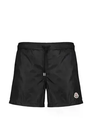 Moncler Logo-patch Drawstring Swim Shorts - Black