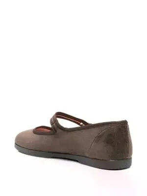 Victoria Beckham Buckle-fastening Velvet Ballet Flats