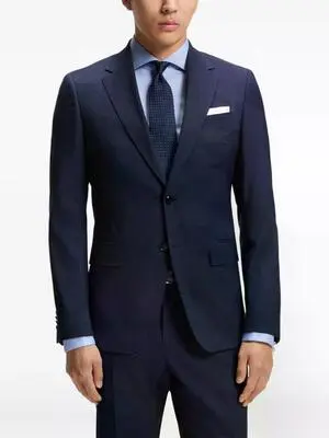 BOSS Two-piece Slim-fit Suit In Checked Stretch Wool - Blue