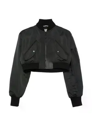 Balenciaga Cropped Bomber Jacket - Black