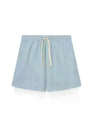 LES DEUX Stan Seersucker Striped Swim Shorts