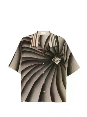Versace The Vortex-print Silk Shirt - Neutrals