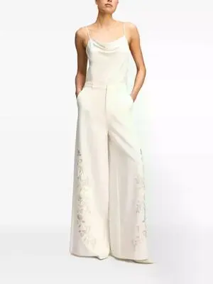 Cinq À Sept Roxane Embroidered Palazzo Pants - White