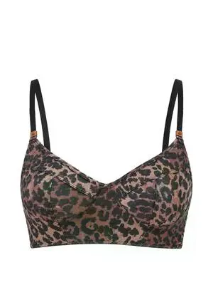 Love Stories Leopard-print Bralette Bra - Neutrals