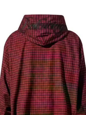 Balenciaga Check-pattern Oversized Hooded Shirt