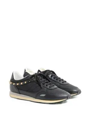 Valentino Garavani Studded Leather And Nylon Sneakers - Black