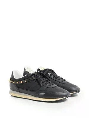 Valentino Garavani Studded Leather & Nylon Sneakers - Black