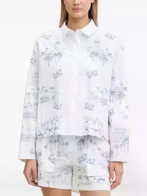 EA7 Graphic Print Long Sleeve Shirt