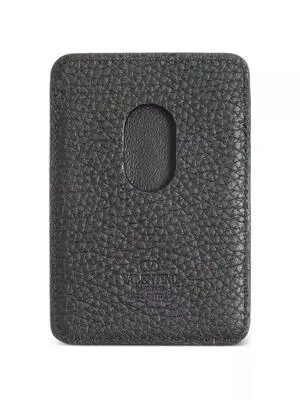Valentino Garavani Rockstud Magnetic Cardholder In Grainy Calfskin