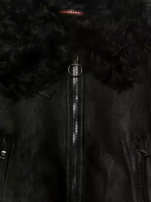 Prada 2000s Shearling-trim Jacket - Black