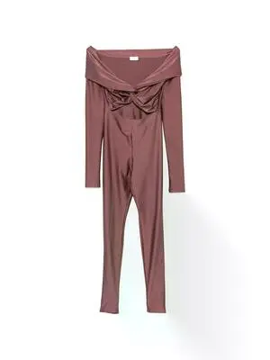Andamane Cut-out Twisted Jumpsuit - Purple