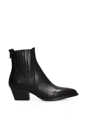 FABIO RUSCONI Pointed-toe Zip-fastening Ankle Boots - Black