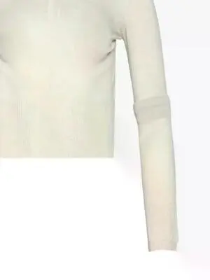 Rick Owens Cutout Cropped Knitted Sweater