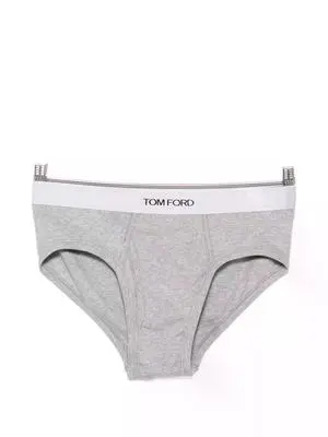 TOM FORD Logo-waistband Briefs - Grey