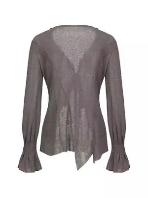 ELYWOOD Open-knit Tie-fastening Cardigan