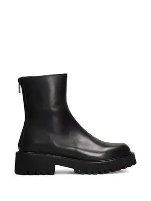 FABIO RUSCONI Leather Rear-zip Chunky Ankle Boots