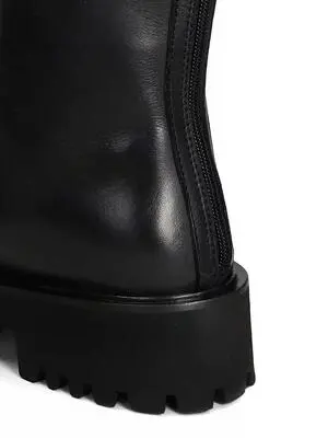 FABIO RUSCONI Leather Rear-zip Chunky Ankle Boots
