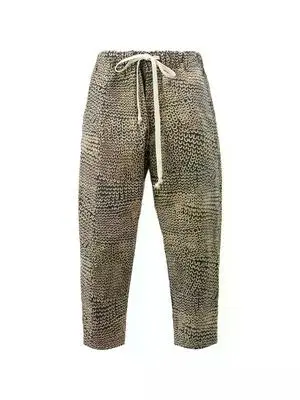 UMA WANG Printed Drawstring Trousers - Neutrals