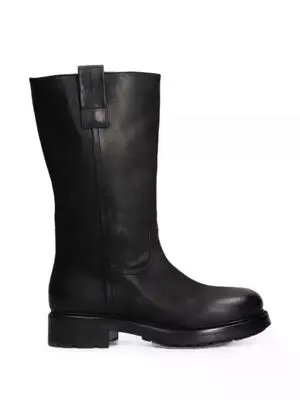 STRATEGIA SHOES Pull-tab Leather Boots - Black
