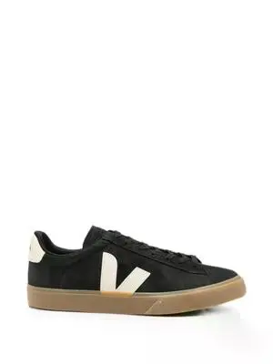 VEJA Logo-patch Suede Sneakers - Black