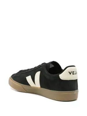 VEJA Logo-patch Suede Sneakers - Black