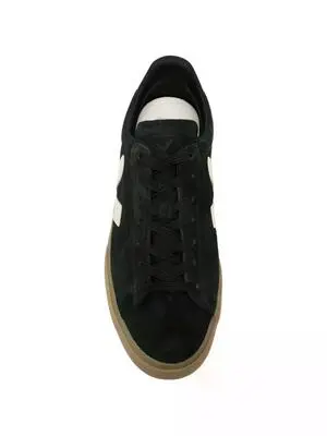 VEJA Logo-patch Suede Sneakers - Black