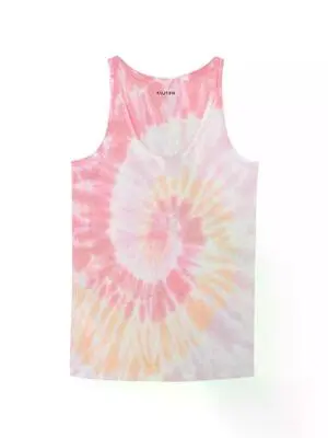 KUJTEN Soft Sunny Tie-dye Scoop-neck Tank Top - Pink