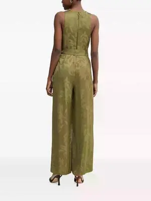 Armani Exchange Leaf-jacquard Belted Jumpsuit
