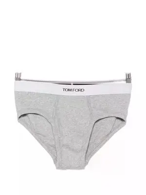 TOM FORD Logo-waistband Briefs - Grey